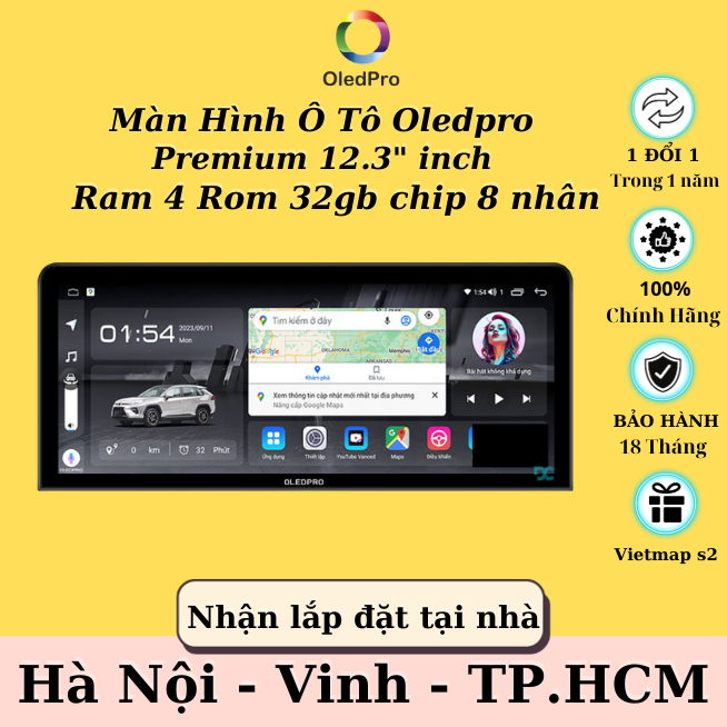 Premium Oled Pro X4 Premium 12.3 inch Android Car Screen | Free Vietmap ...