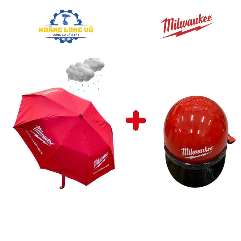 Genuine milwaukee Umbrella + Helmet Combo | Shopee Malaysia