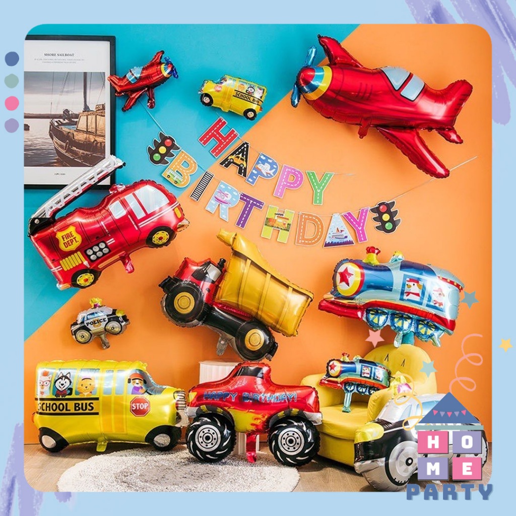 [HCMC] Collection of car-shaped balloons - Happy Birthday string of ...