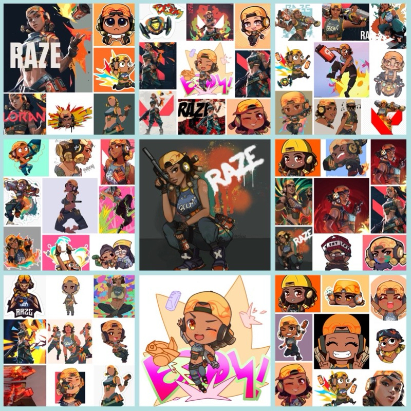 Raze valorant stickers 30-60 different images / valorant strategy Game ...