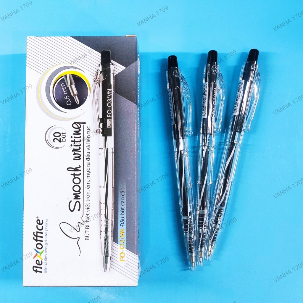 Flexoffice - Ballpoint Pen FO03/VN 0.5mm Blue, Black and Red Ink ...