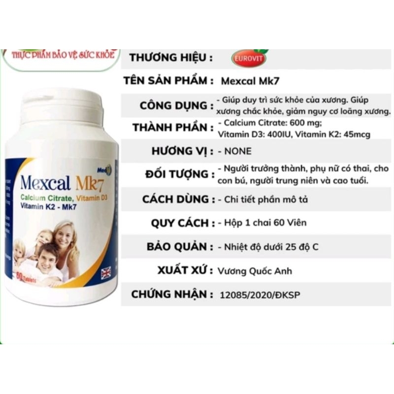 Mexcal Mk7 Pills, Calcium Supplement, Osteoporosis Prevention in the ...