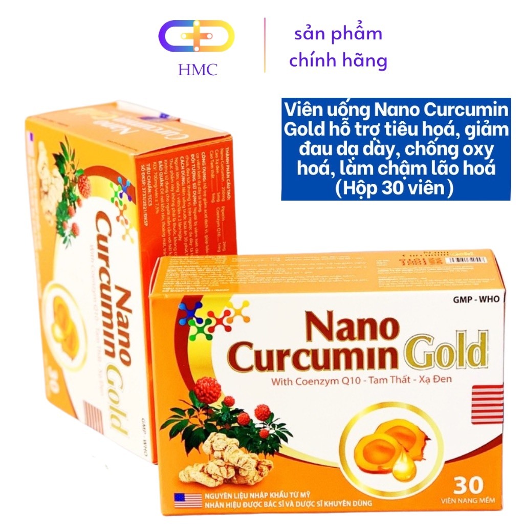 Nano Curcumin Gold Panax notoginseng - relieves stomach and duodenal pain (box of 30 soft ...