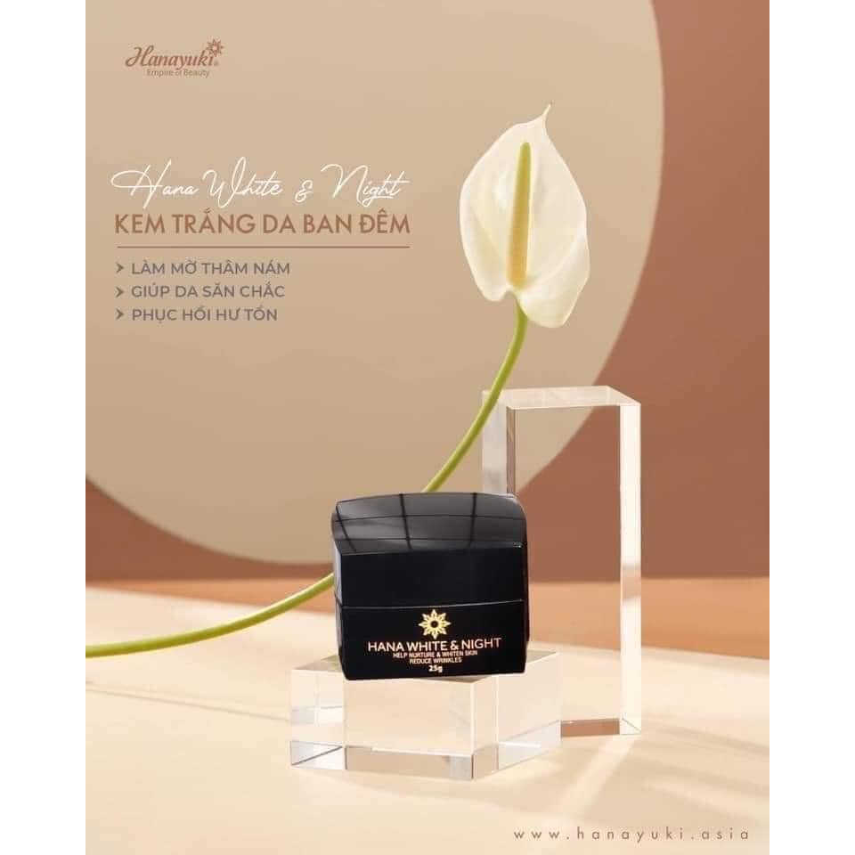 Hana White Night Whitening Face Cream, Hanayuki Genuine Night Face ...