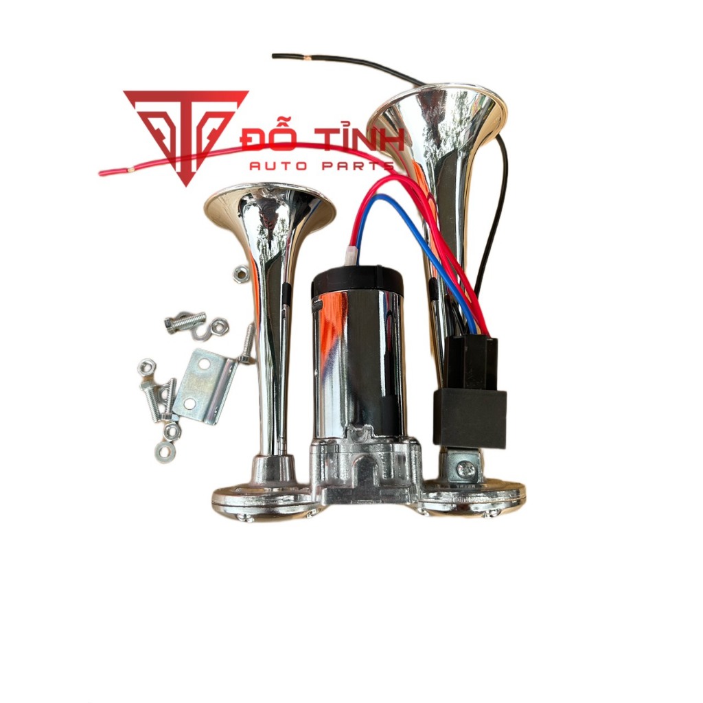 Air horn for cars and electric trucks 12v 24v. Steam horn with 2 chrome ...
