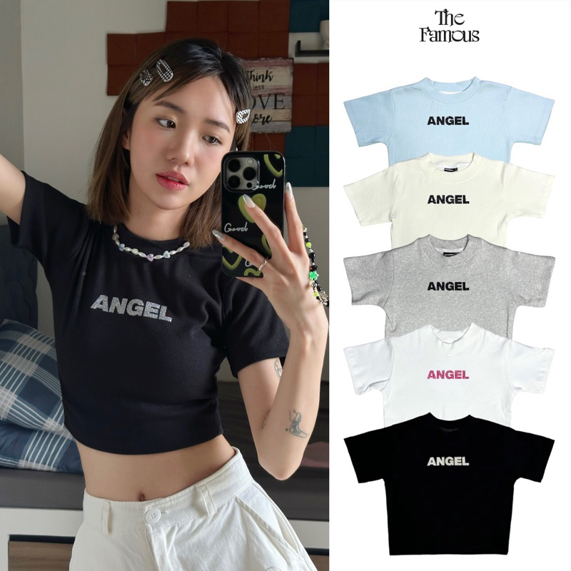 The Famous "Sparkling Angel" crop top t-shirt | Shopee Malaysia