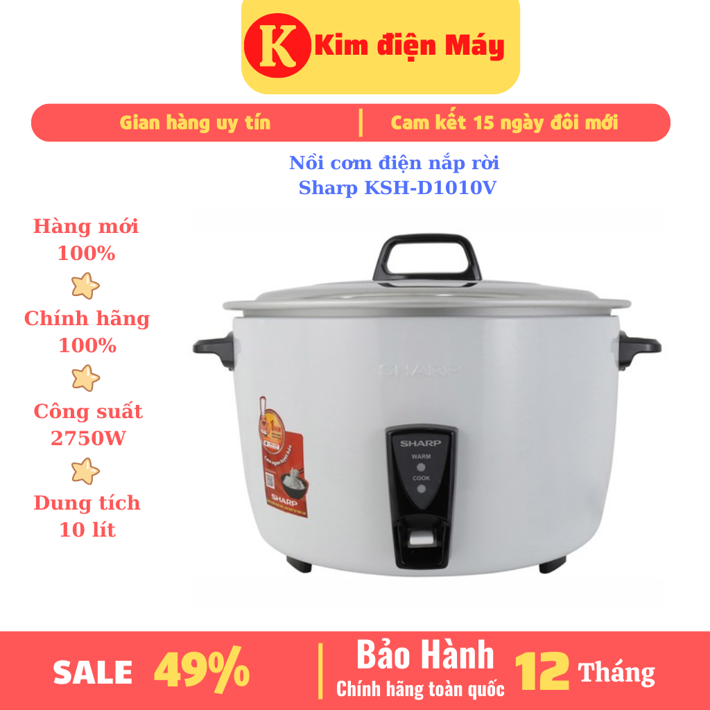 Sharp KSH-D1010V removable lid rice cooker - 10l-2750W rice cooker ...