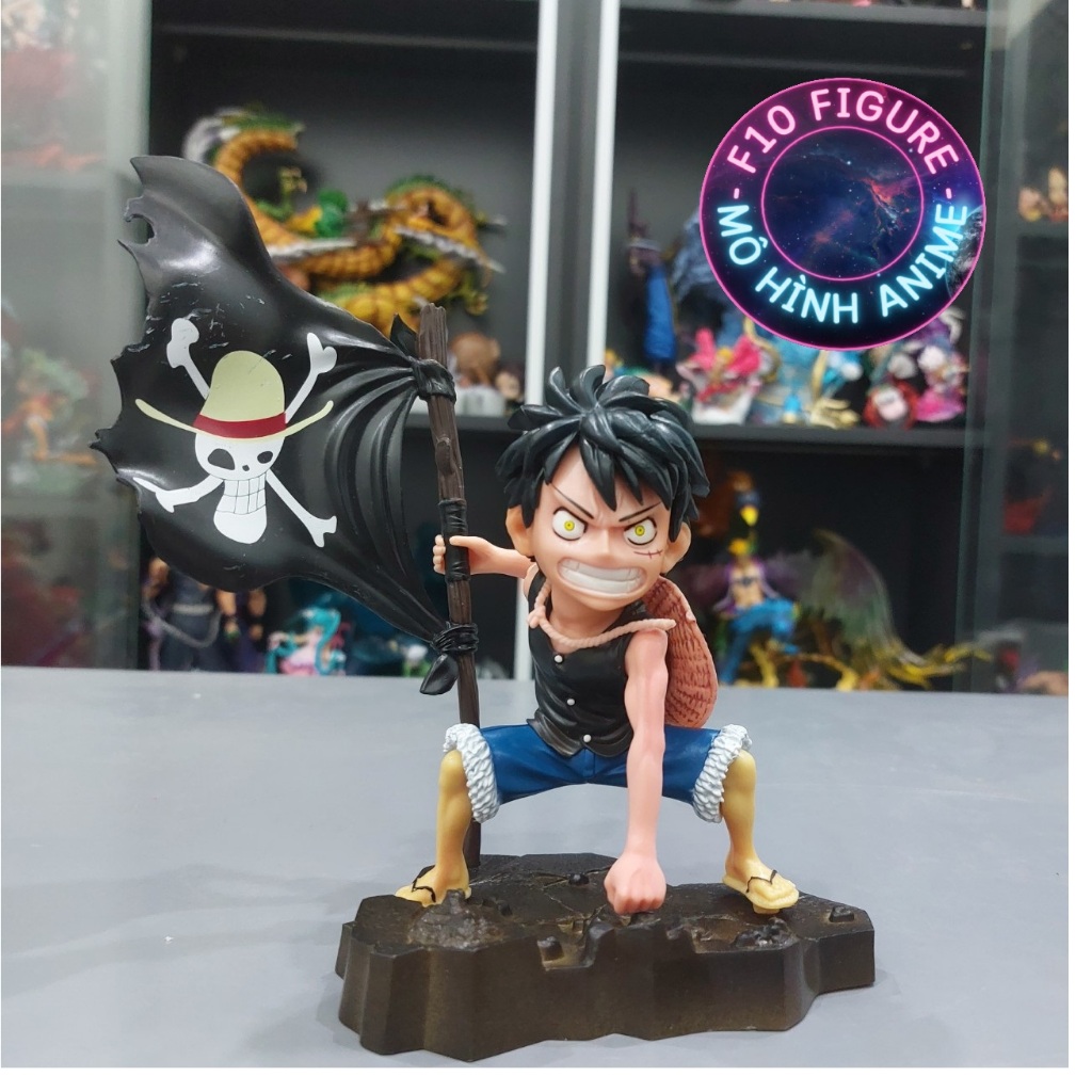 Onepiece Model Luffy Holding Pirate Flag - Luffy Model Holding Pirate ...