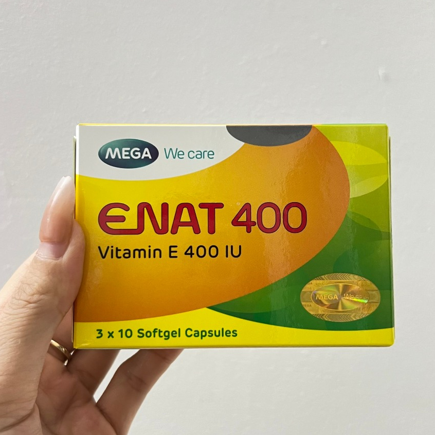Enat 400 Vitamin E 400 IU oral tablet box of 3 blisters x 10 capsules ...