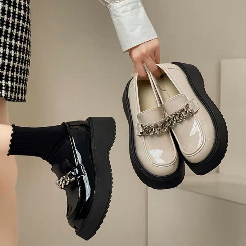 Doll SHOES-Cloppy SHOES-Oxford SHOES with chain straps SHOES-Height ...