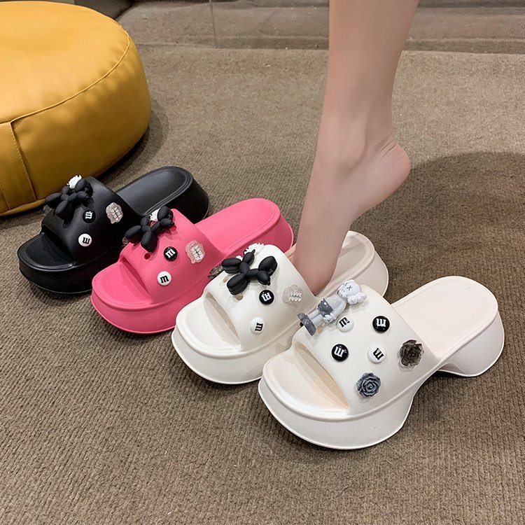 Women's Square Toe Thick Sole Sandals (SELECT 1 SIZ UP) with free Fashionable Colorful 5D ...