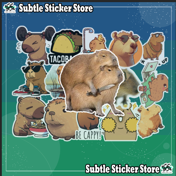 [meme Capybara] - Set of 10/15 Capybara meme stickers - Super cute ...