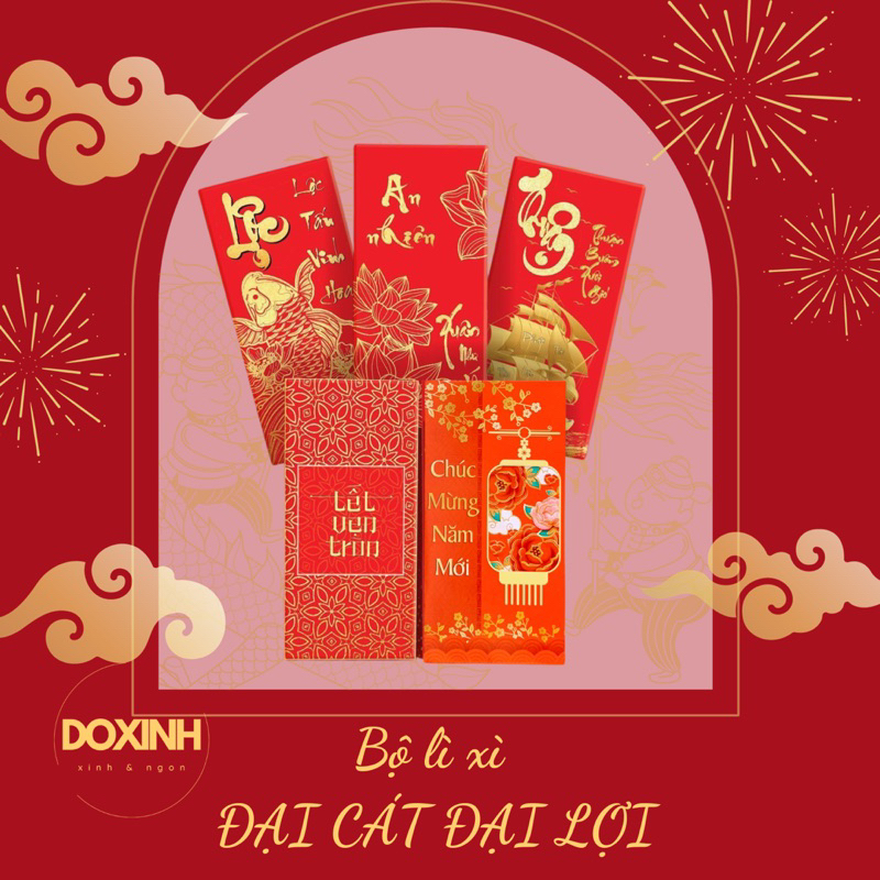 How Lucky Money Tet 2024 Combo 5 Dai Cat Loi Red Packets, Super ...