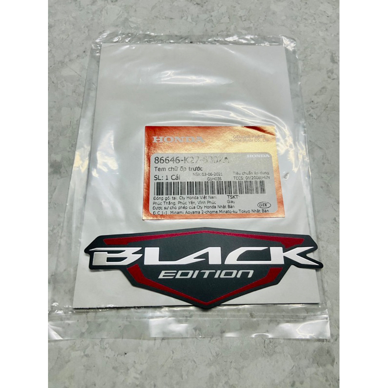 Honda Car Sticker with letters BLACK EDITION AB / Air Blade / VS / Vision / Lead 125 Val / PCX ...