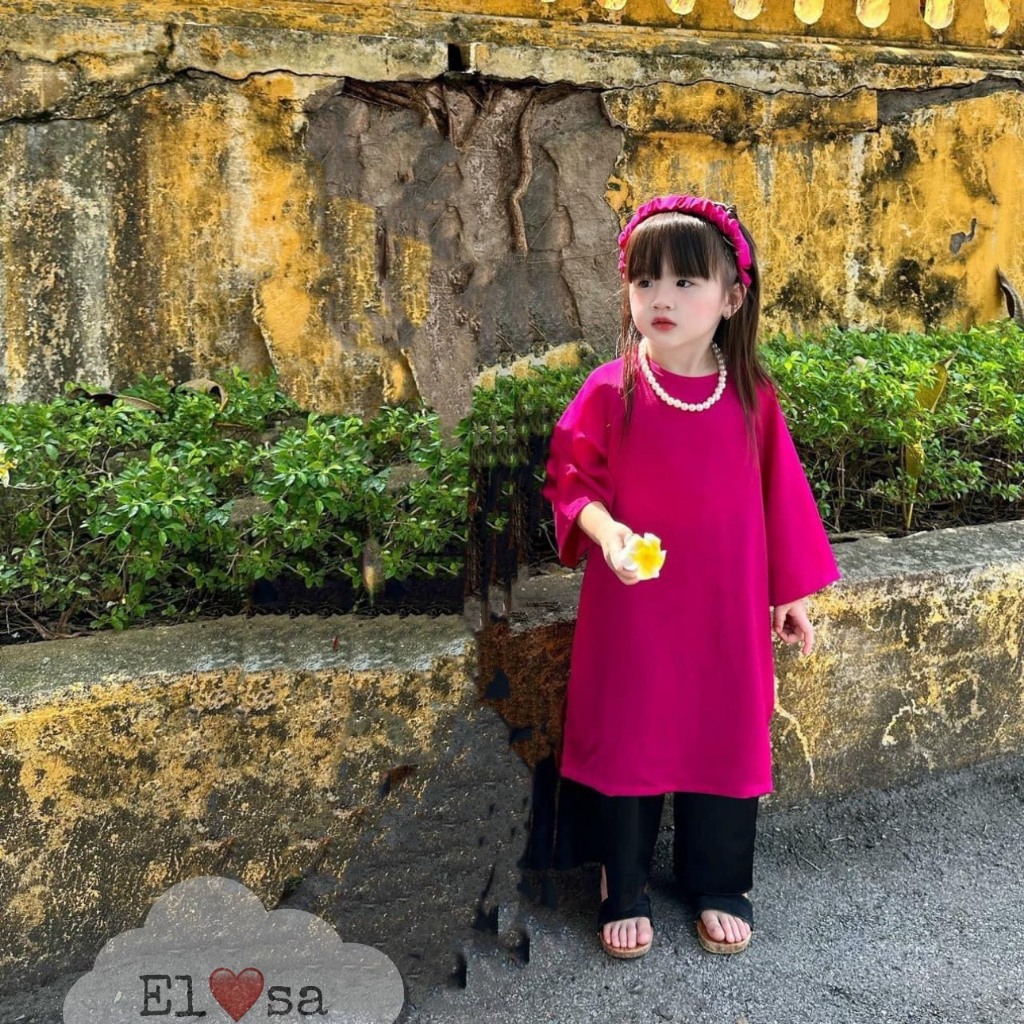 Girls' Innovative Ao Dai - Plain Ao Dai with 4 Super Cute Details for ...