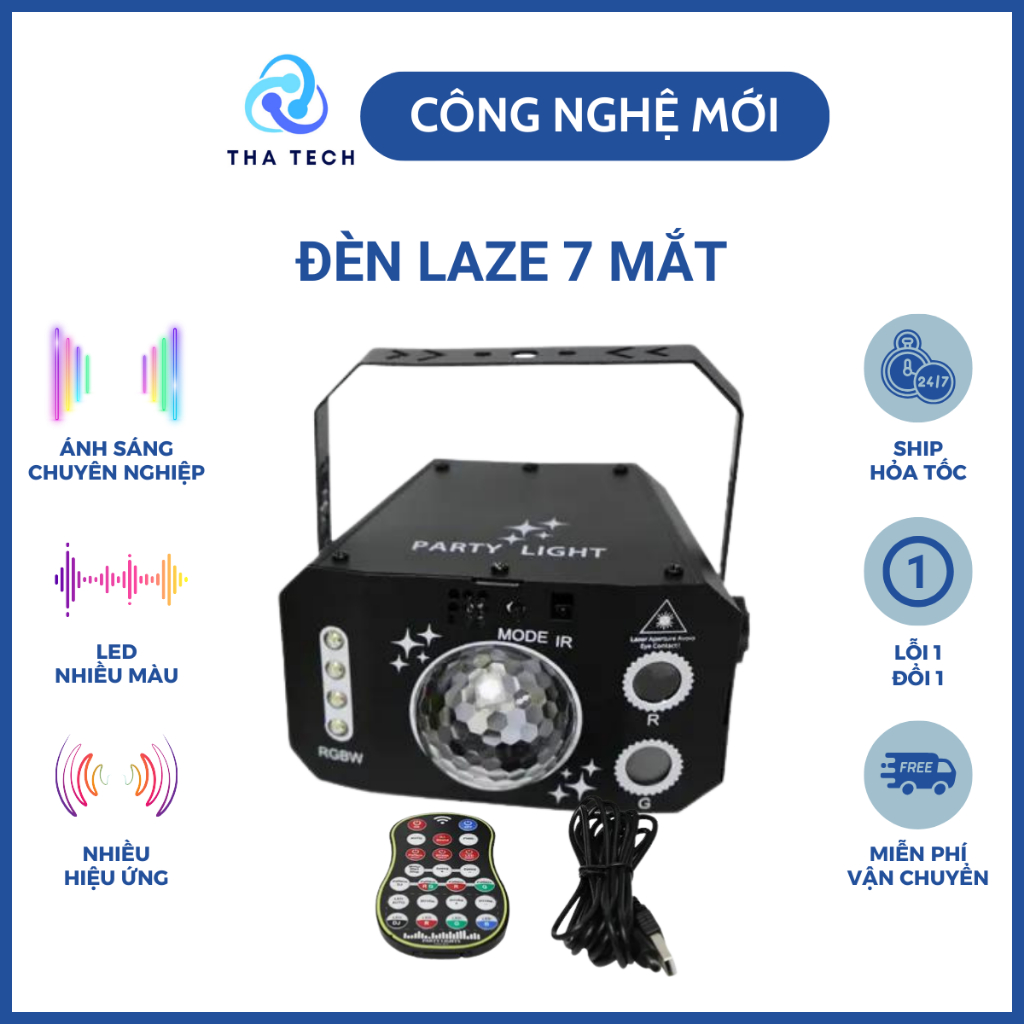 7-eye laser party Light With 3 Modes Of White Flashing, laser, Color ...