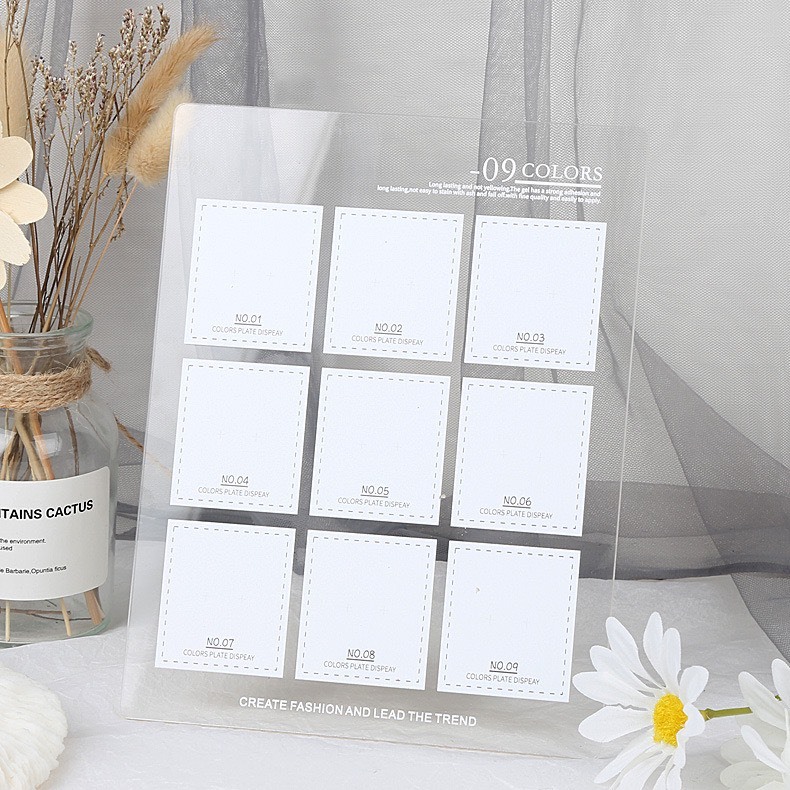 Display frame 9-cell Mica samplePieceg, 9-cell transparent Mica Nail ...