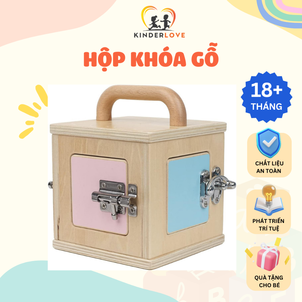 Educational wooden toys, wooden lock boxes for babies from 18 months ...