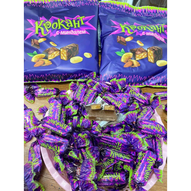 Kpokaht RUSSIAN ALMOND CHOCOLATE 500G/ RUSSIAN PURPLE CANDY/ RUSSIAN PURPLE SOCOLA/ KROKANT ...