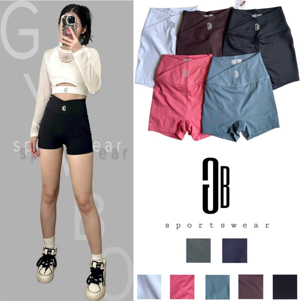 Shorts Biker sports gym running dance high waisted diagonal waistband ...