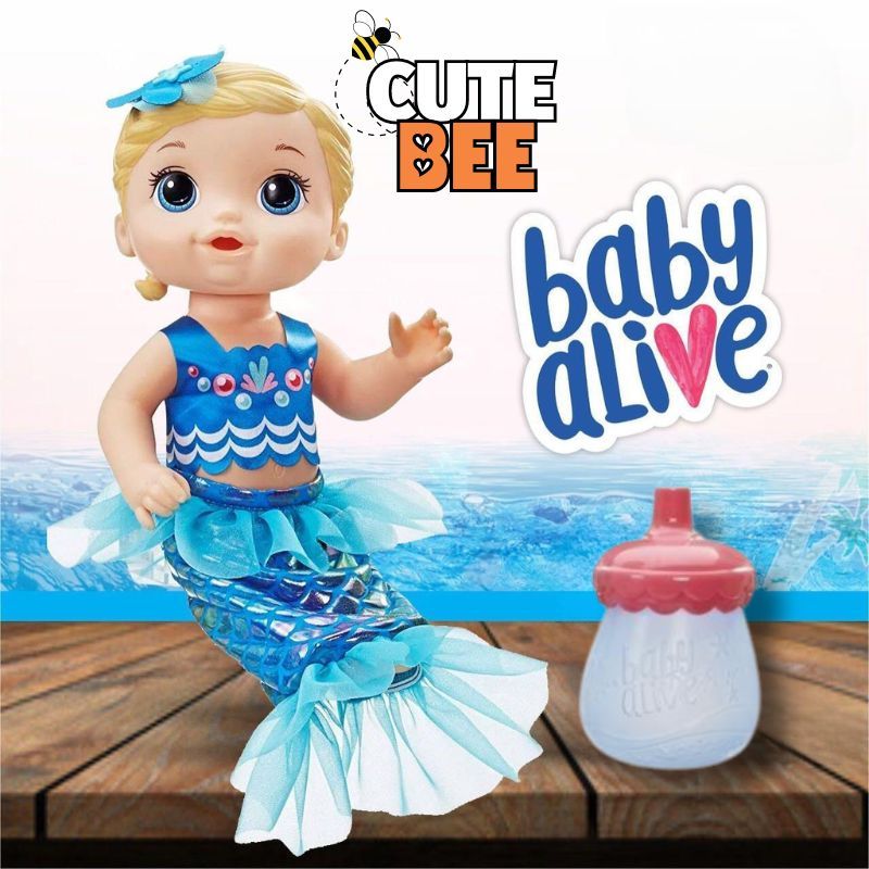 (With Accessories) American Baby Alive mermaid doll 35cm tall with ...