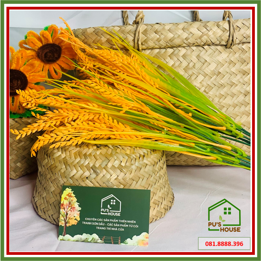 Pu'shouse artificial flowers - 40cm fake yellow rice flower with 5 ...