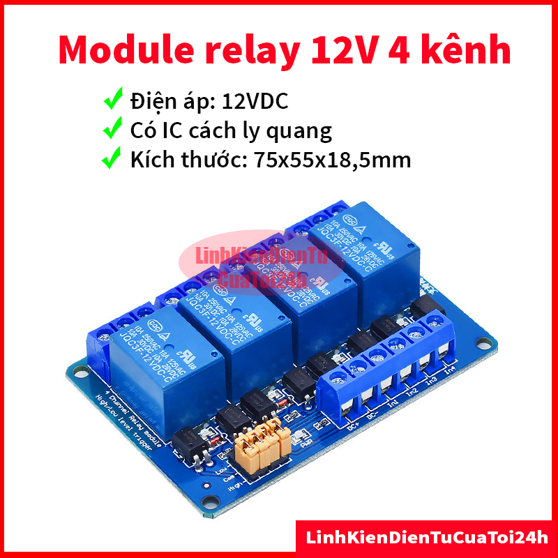12V 4-channel relay module circuit with optical isolation | Shopee Malaysia
