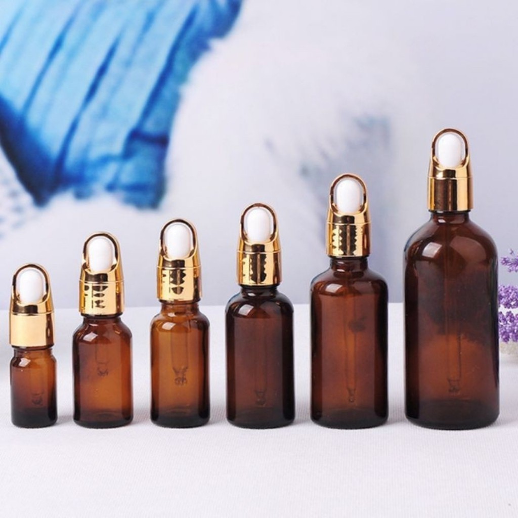 Glass Vial Of Essential Oil Drip Cap 5ML- 100ML Travel Cosmetic Extract ...