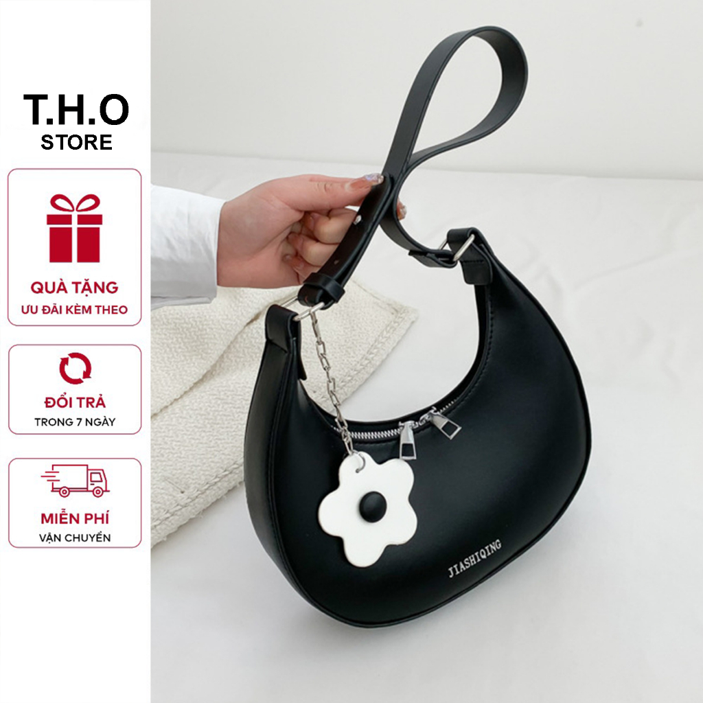 Women's handbag, curved crossbody bag with flower tag K269 | Shopee ...