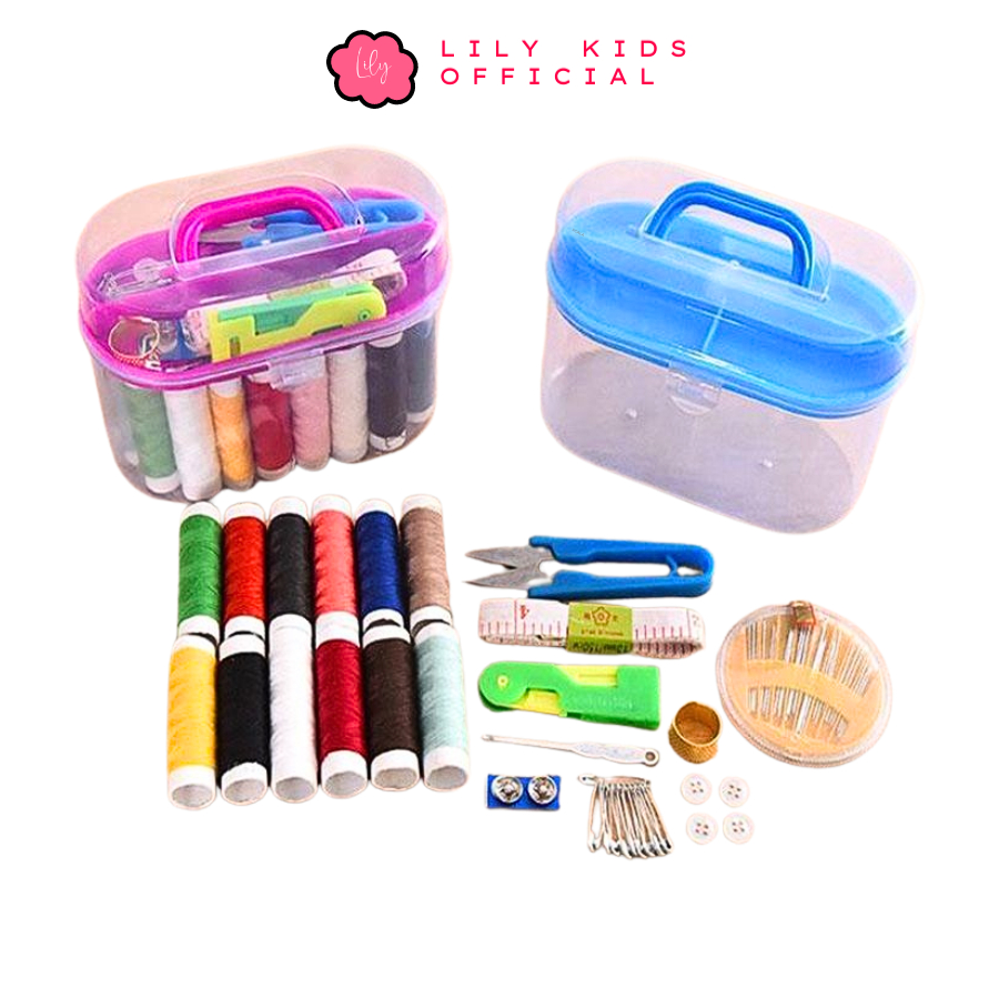 Lilykids 36-piece 2-layer multi-purpose needle and thread box | Shopee ...