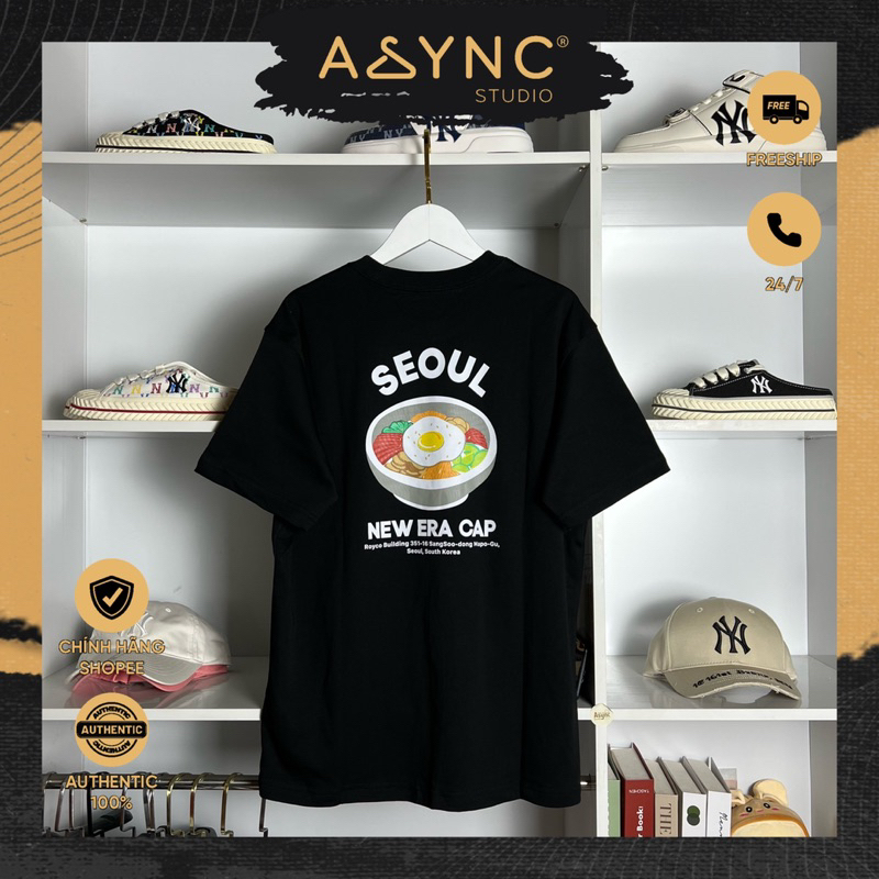 (Auth) New Era Cap x Korea Seoul World Food Korean T-Shirt Black CODE ...