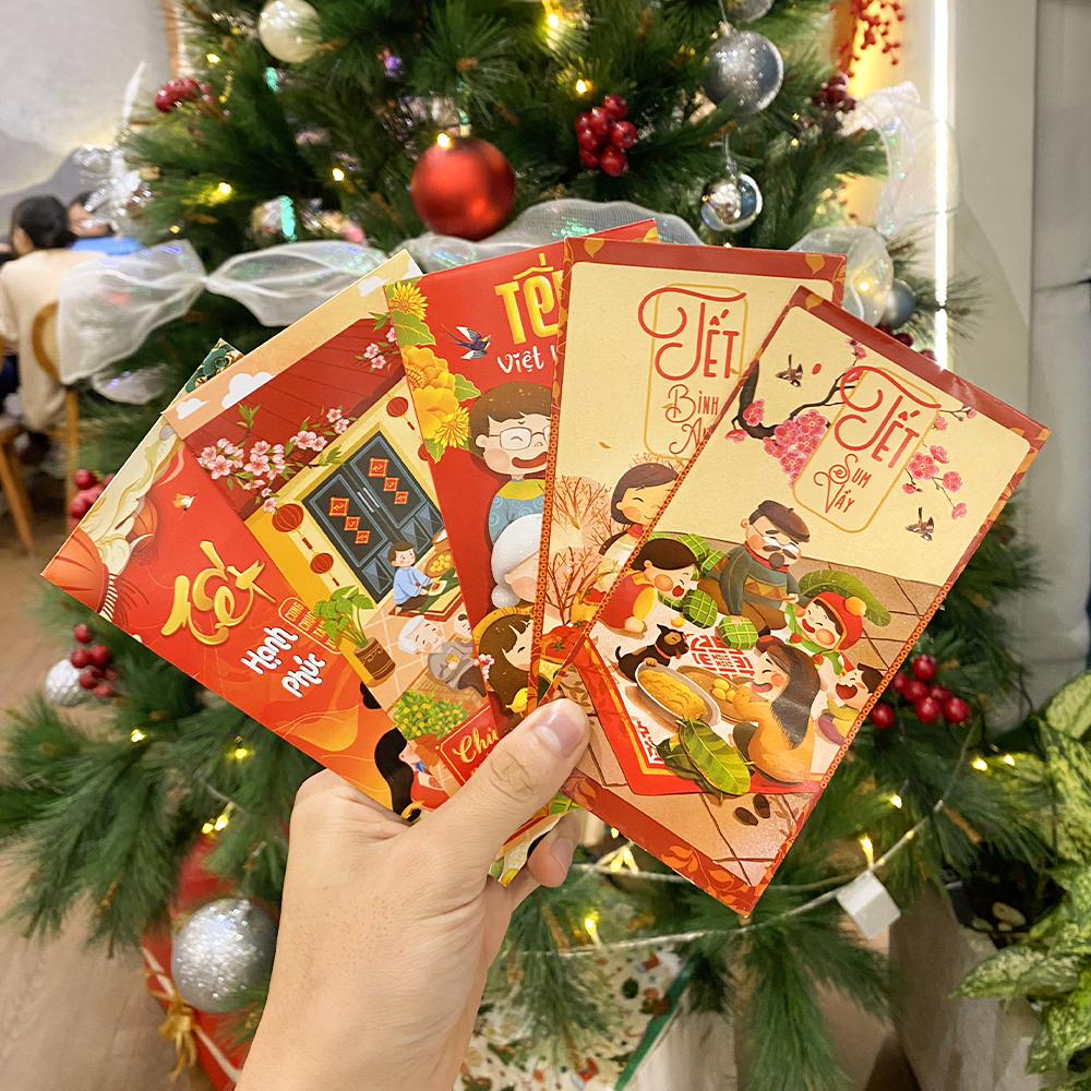 CNY 2024 lucky money envelopes with dragon motifs, New Year Giap Thin ...