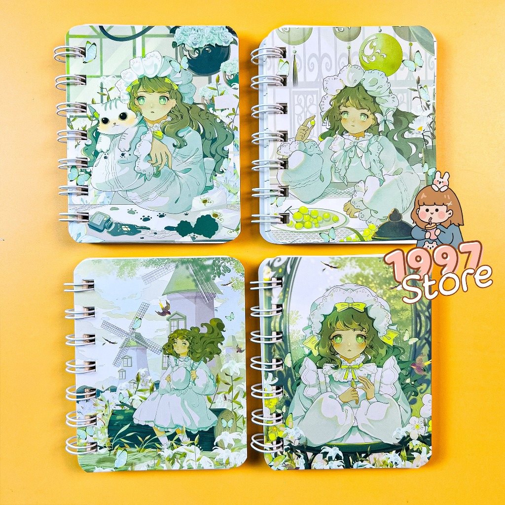 XO Set of 4 Chill Girl spring notebooks, pocket-sized mini spring ...