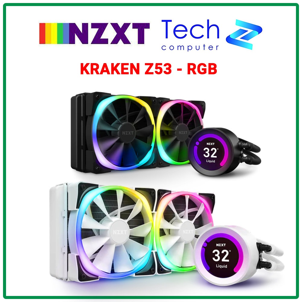 Nzxt Kraken Z53 RGB Water Cooler - 240mm (Black / White) | Shopee Malaysia