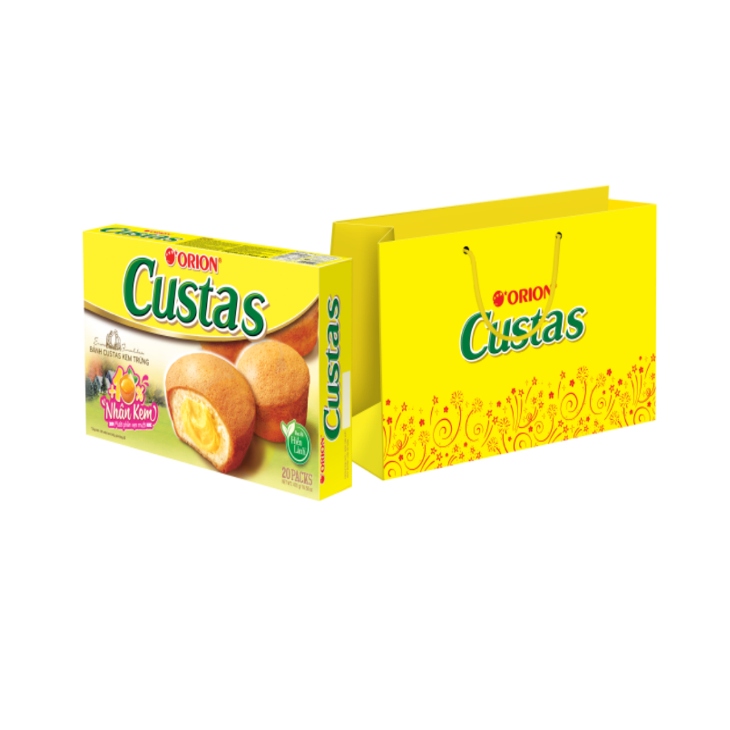 Gift Box CNY of 20 packs of Orion Custas cakes (470g) | Shopee Malaysia