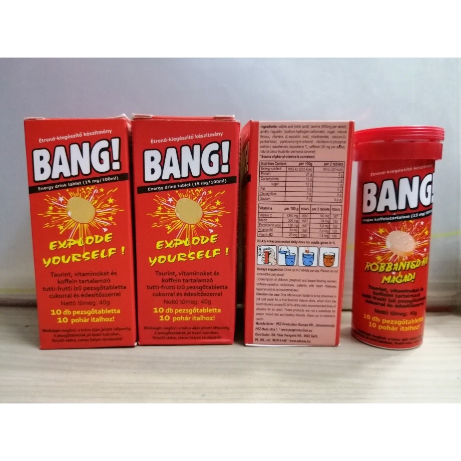 Haas Bang energy effervescent tablets - helps stay alert instantly ...