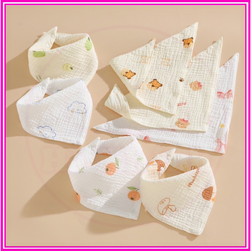Super Soft 2-Layer Organic Triangle Bibs with Adjustable Buttons for ...