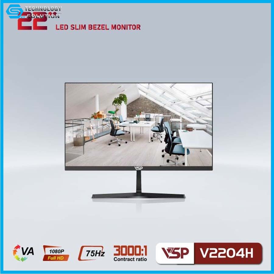 [ Genuine ] VSP V2204H Monitor 22 inch (21.5" VA 75Hz FHD, HDMI VGA) | Shopee Malaysia