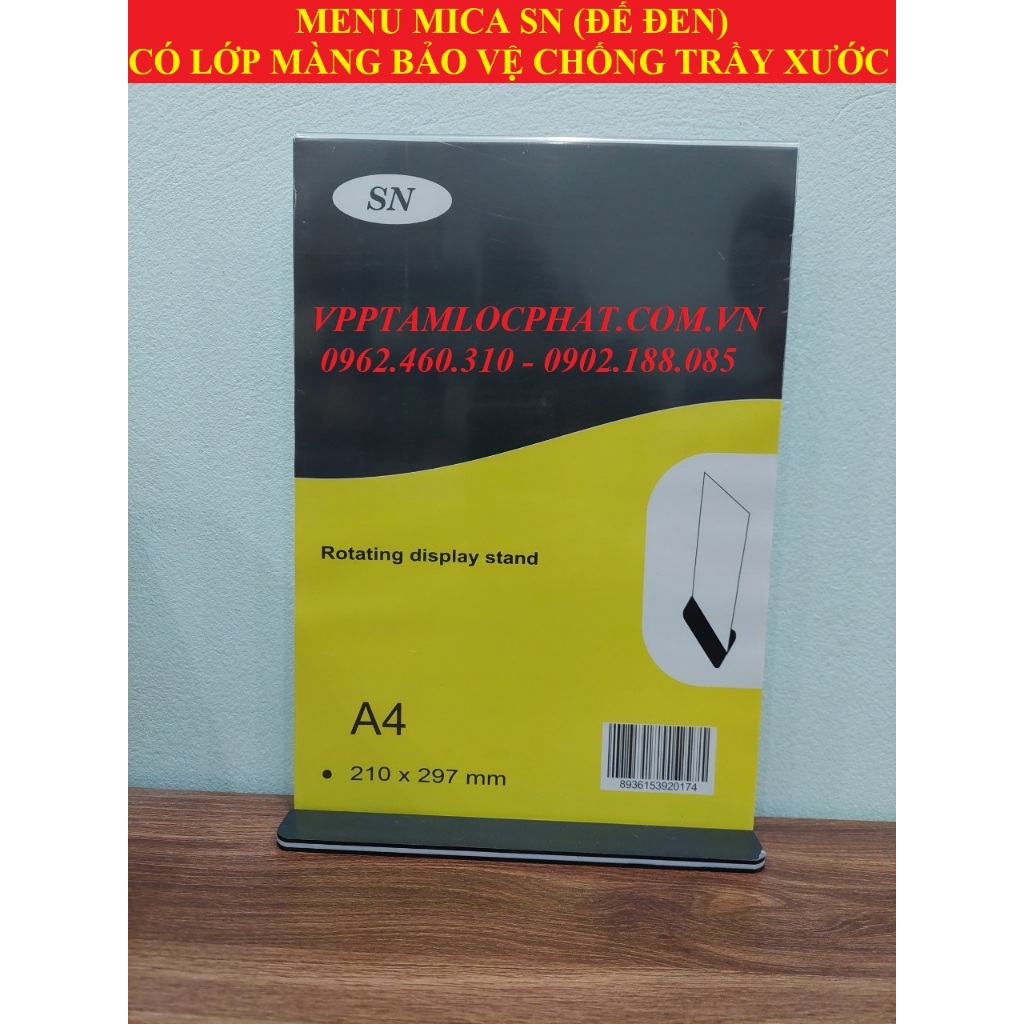 Mika A4 TRANSPARENT MENU, BLACK BASE - TABLE ME NU, MICA MENU | Shopee ...