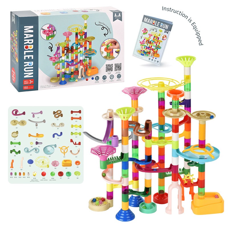 Assembling Puzzle Toy Ball Drop Slide, Round Pipe Design, Lever Ball ...