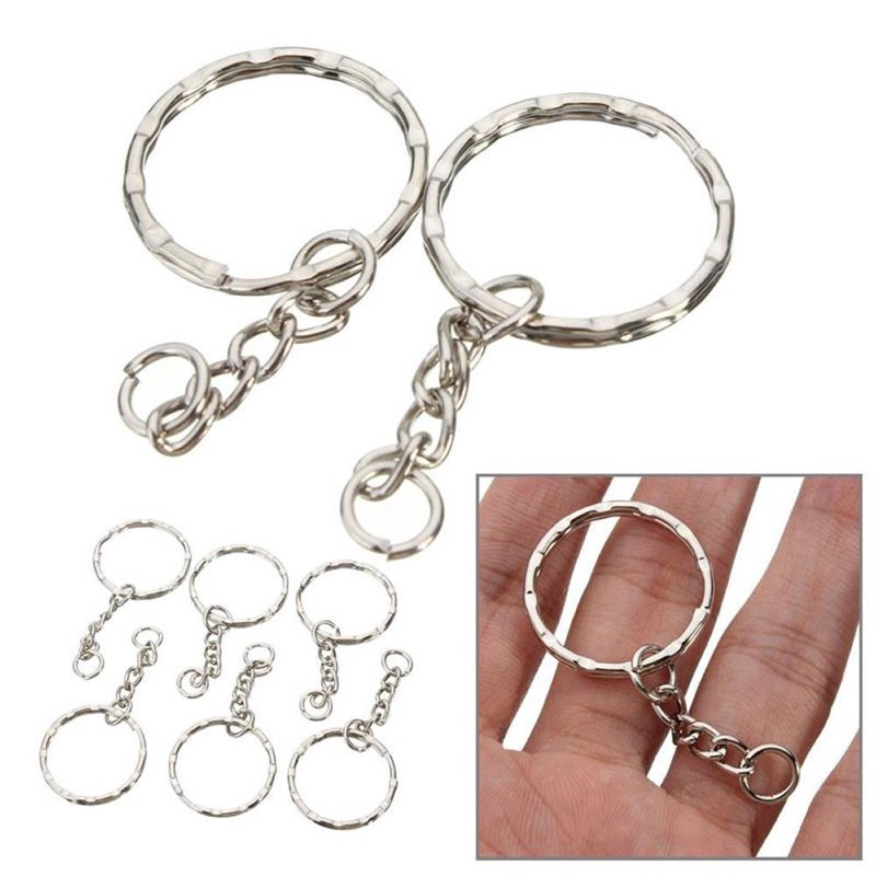 Set of 100 common simple silver key rings 25mm | Shopee Malaysia