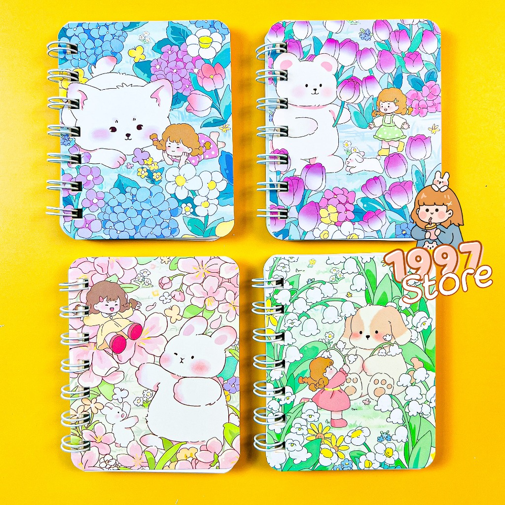 XO Set of 4 Best Friend spring notebooks, pocket-sized mini spring ...