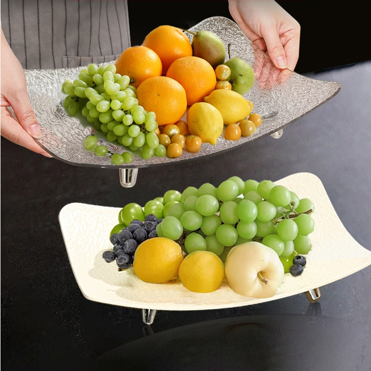 Delicate curved rectangular tabletop fruit tray, luxury style high ...
