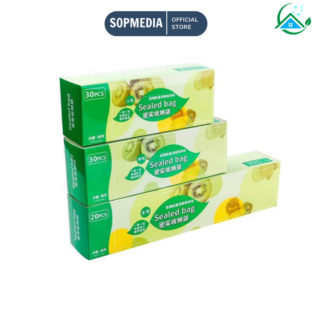 Set of 3 boxes of SOP MEDIA zip-lock food bags (combo of 80 bags) | Shopee Malaysia