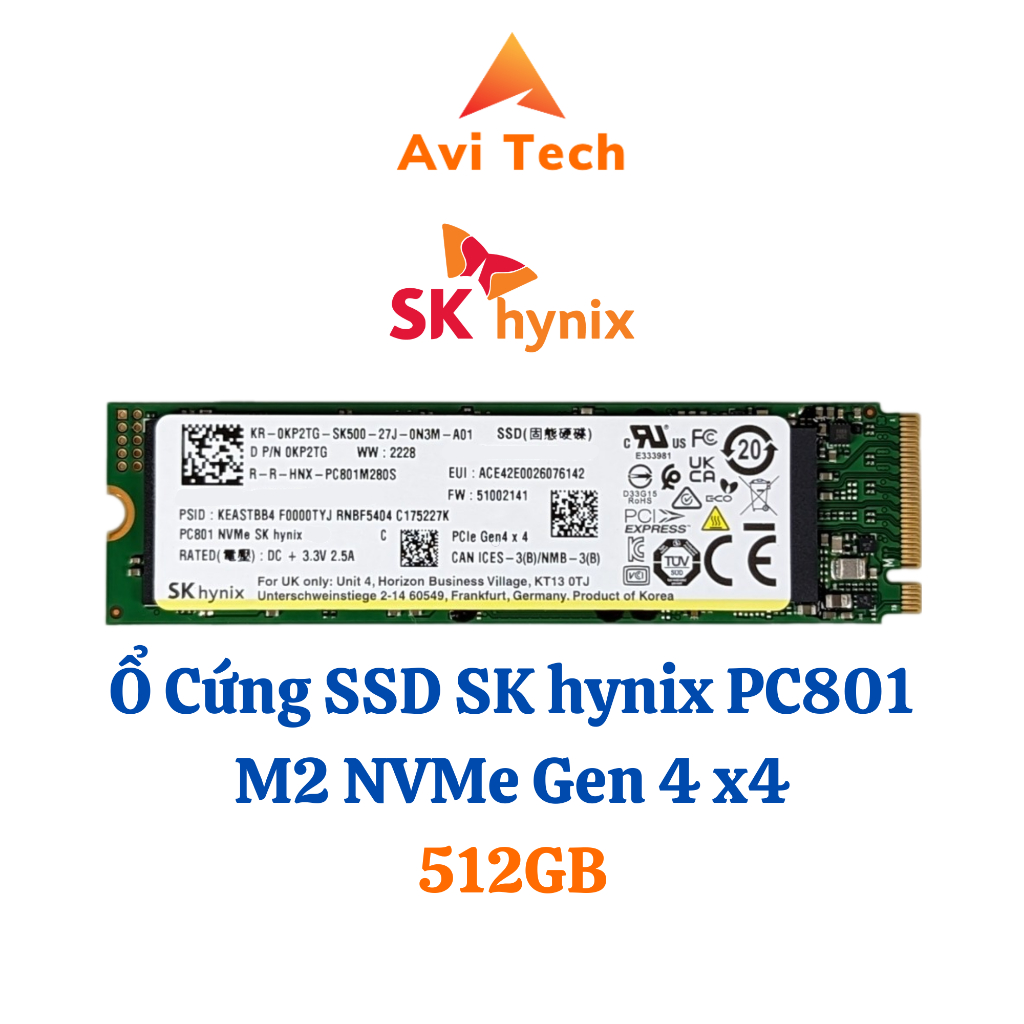 SK HYNIX Sk Hyaluronic PC801 512GB M2 NVMe Gen4 x4 SSD | Shopee Malaysia