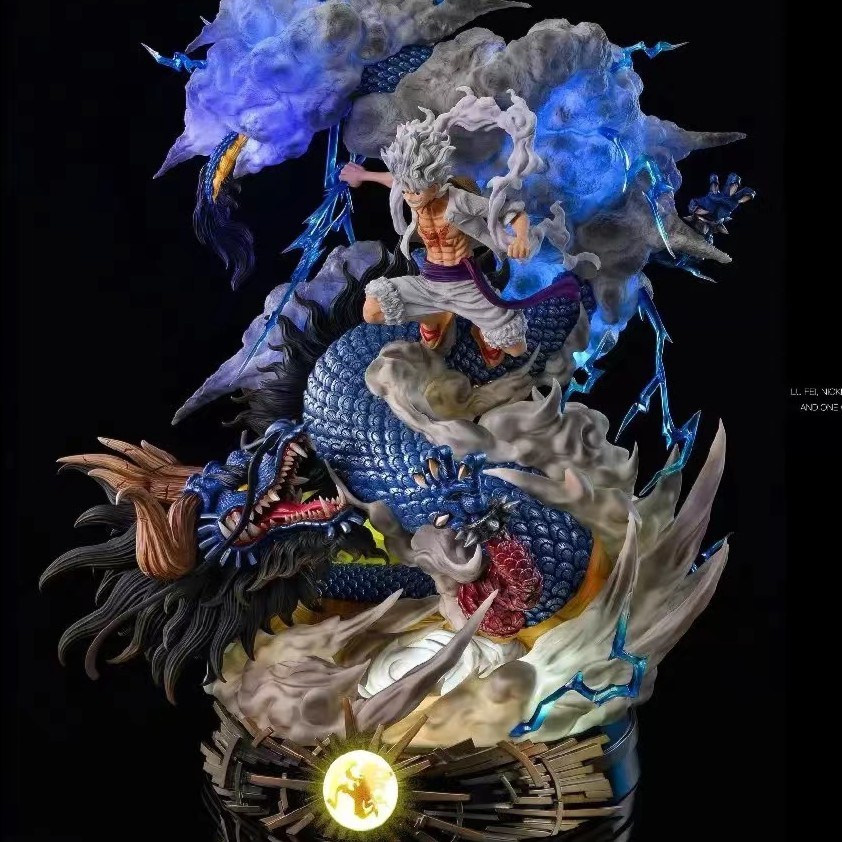 Luffy Gear 5 Nika Thunder Battle Kaido Dragon State Model - 23cm High ...