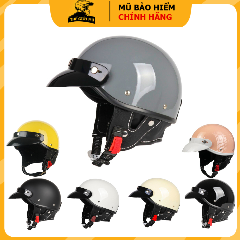 Napoli N179 classic Retro style helmet_half-head helmet with glasses ...
