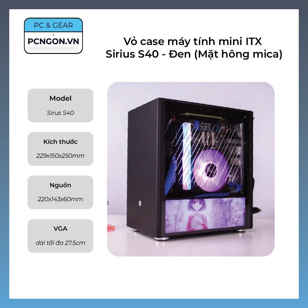 [PCNGON] Sirius S40 mini ITX computer case - Black (mica side) | Shopee ...
