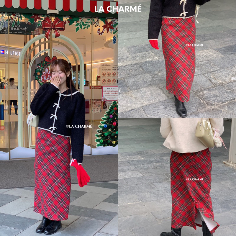 LA CHARMÉ | Red A-line skirt 8816 | Shopee Malaysia