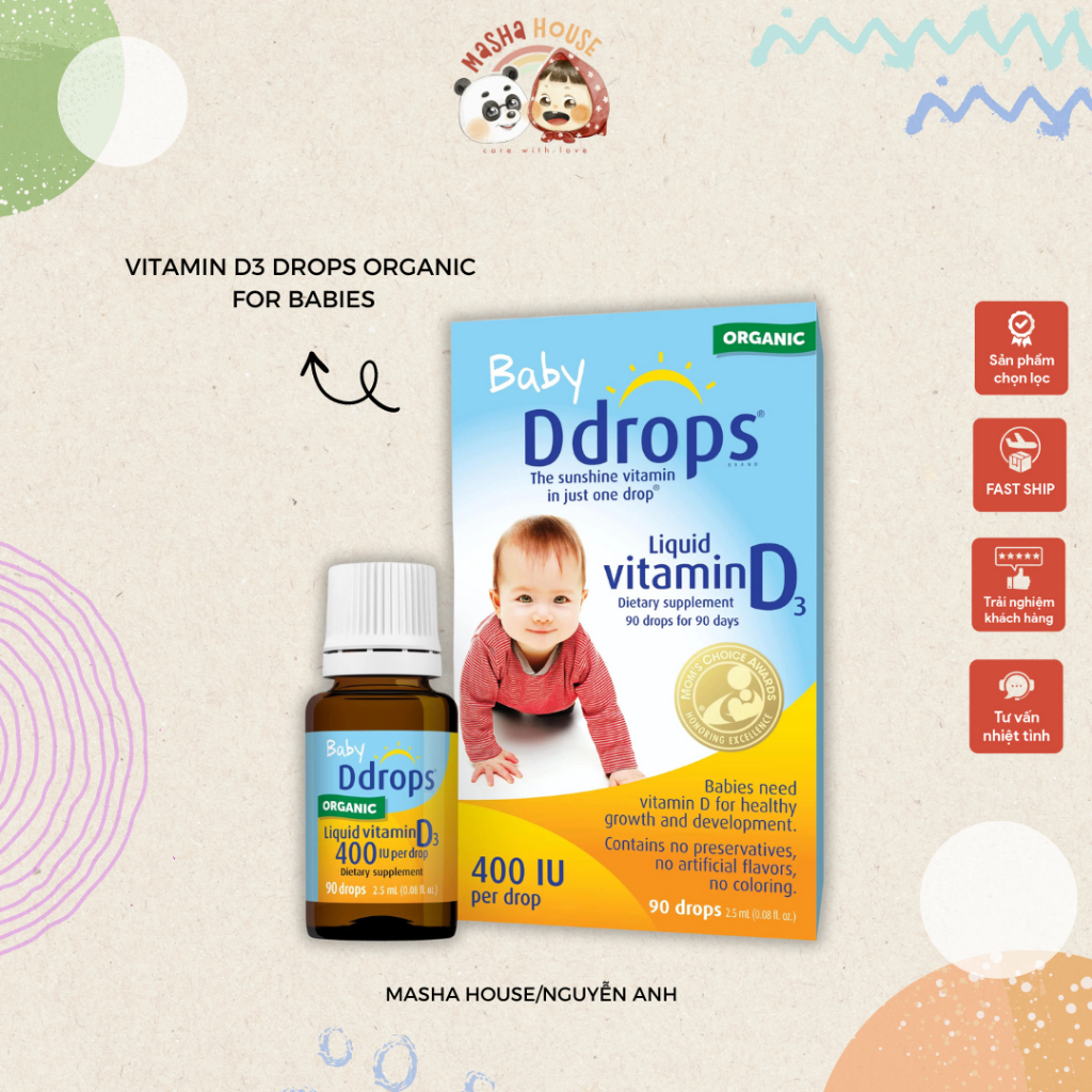 Vitamin D3 Baby Ddrops Organic for babies from birth in the US (90 drops - New Model) | Shopee ...